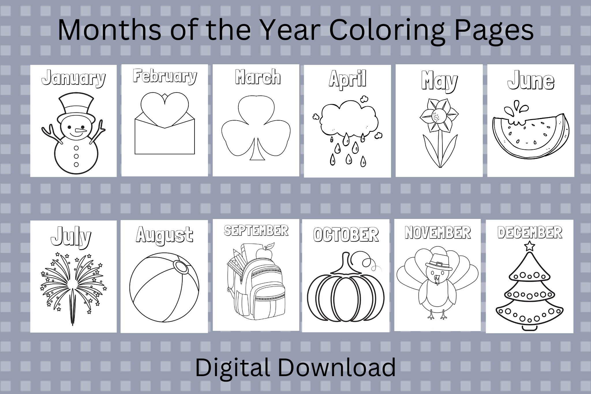 Months Of The Year Printable Coloring Sheets Picture