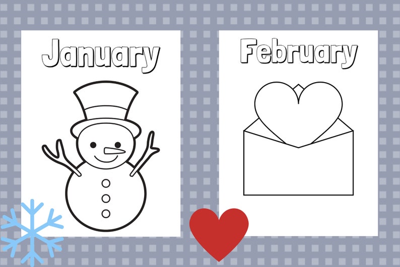 Months of the Year Printable Coloring Pages - Etsy
