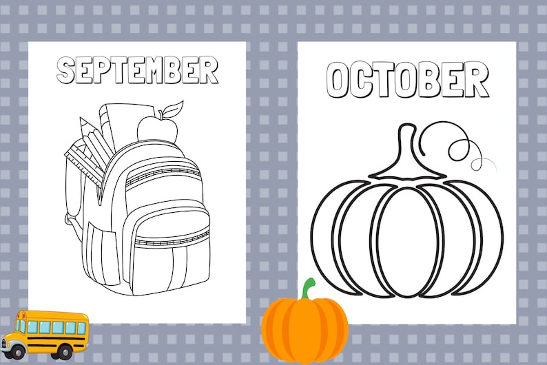 Months of the Year Printable Coloring Pages - Etsy