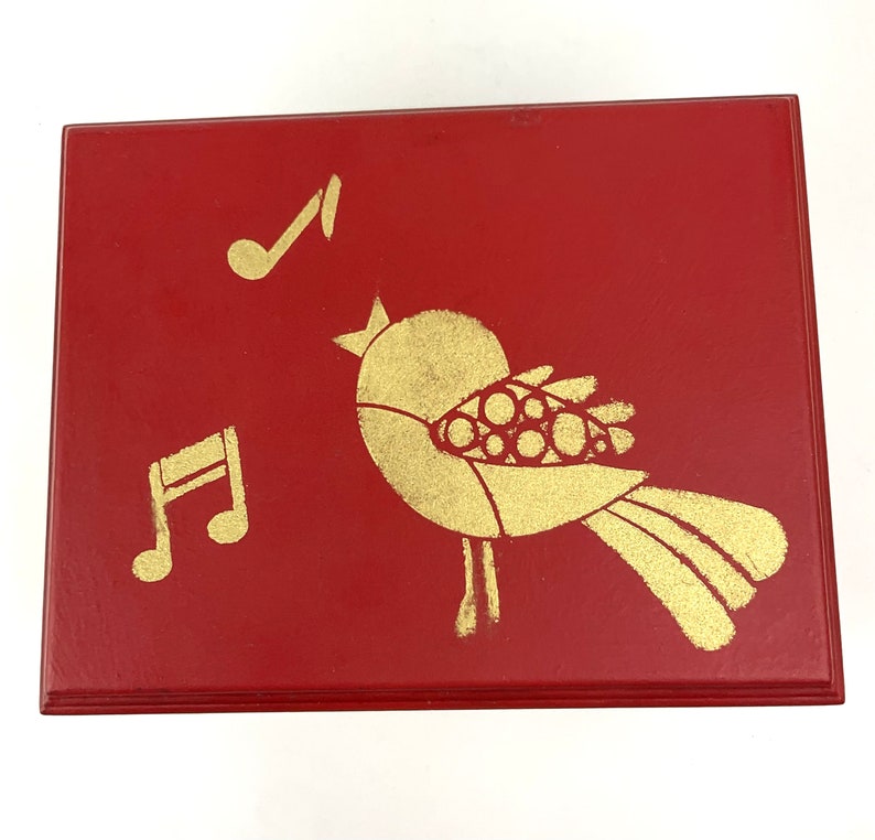 Red Keepsake Box, Vintage Trinket Box, Container, Storage, Stash Box ...