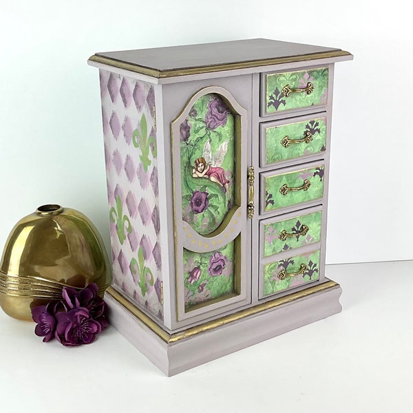 Painted Wood Jewelry Box Vintage - Etsy