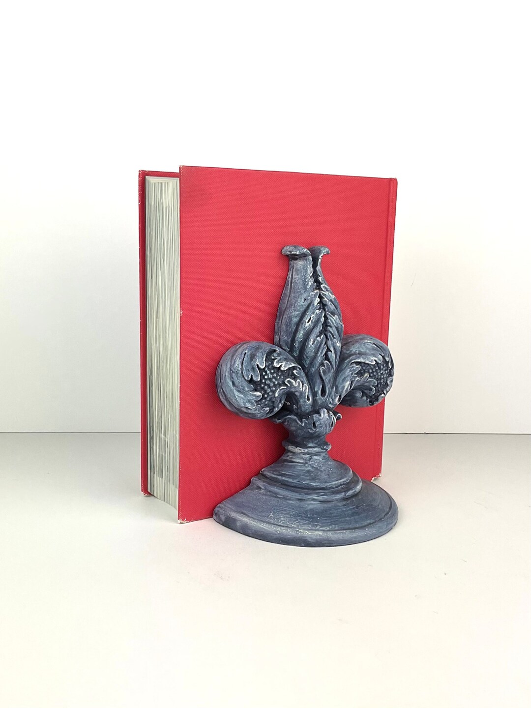 Fleur De Lis Bookends, Upcycled Bookends, Hand Painted Resin Bookends ...