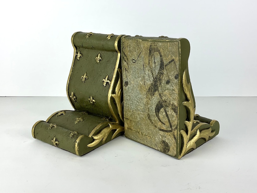 Upcycled Bookends, Heavy Bookends, Resin Bookends, Hand Painted ...