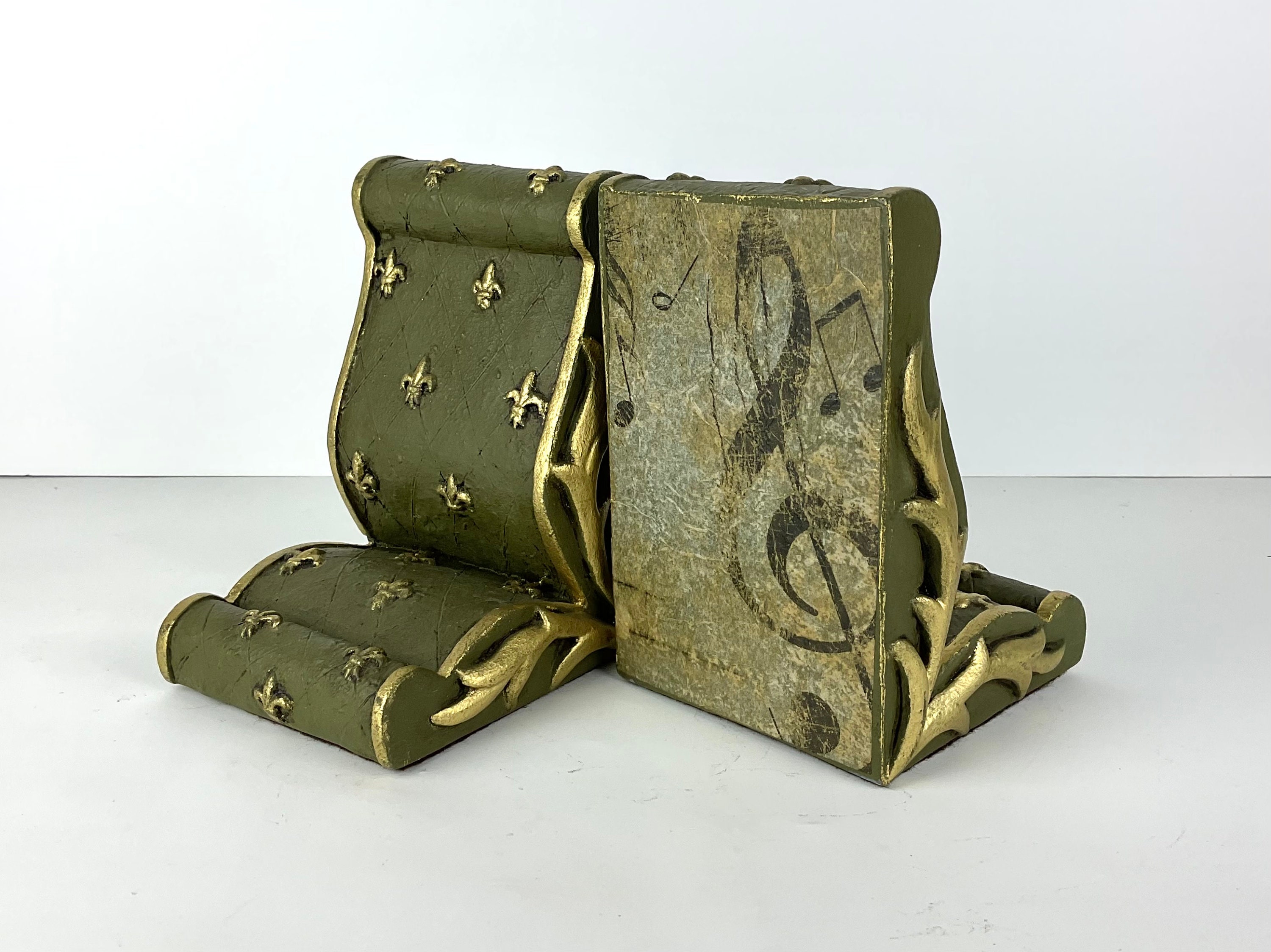 Upcycled Bookends, Heavy Bookends, Resin Bookends, Hand Painted ...