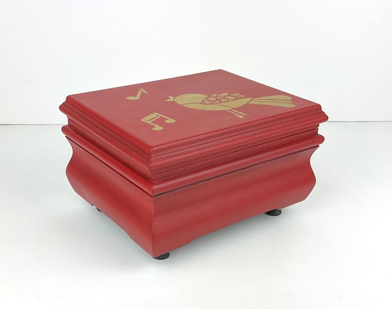 Red Keepsake Box, Vintage Trinket Box, Container, Storage, Stash Box ...