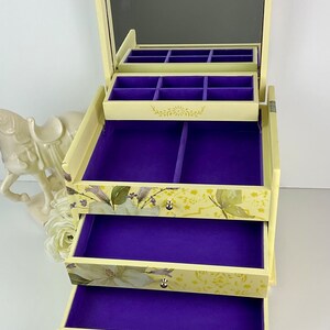 Yellow Jewelry Chest, Upcycled Jewelry Box, Hand Painted Jewelry ...