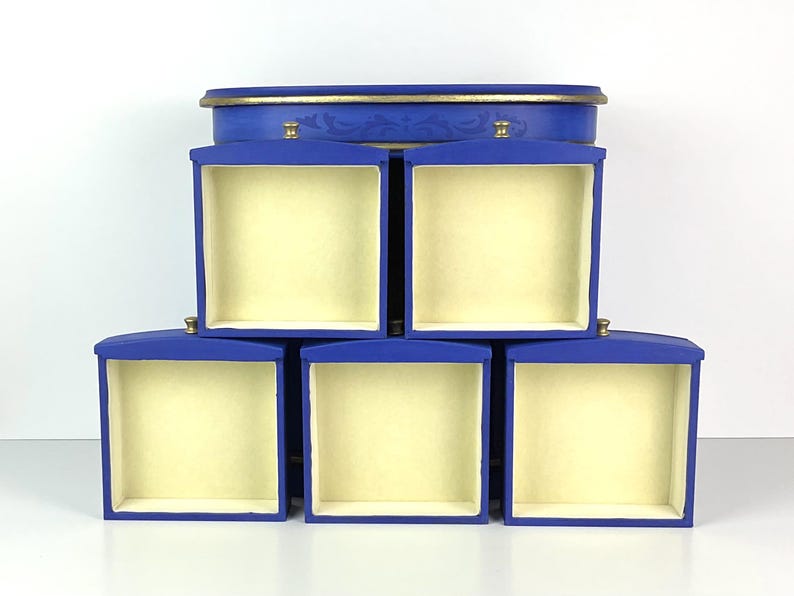 Hand Painted Blue Roses Jewelry Box: Shabby Chic Armoire - Etsy