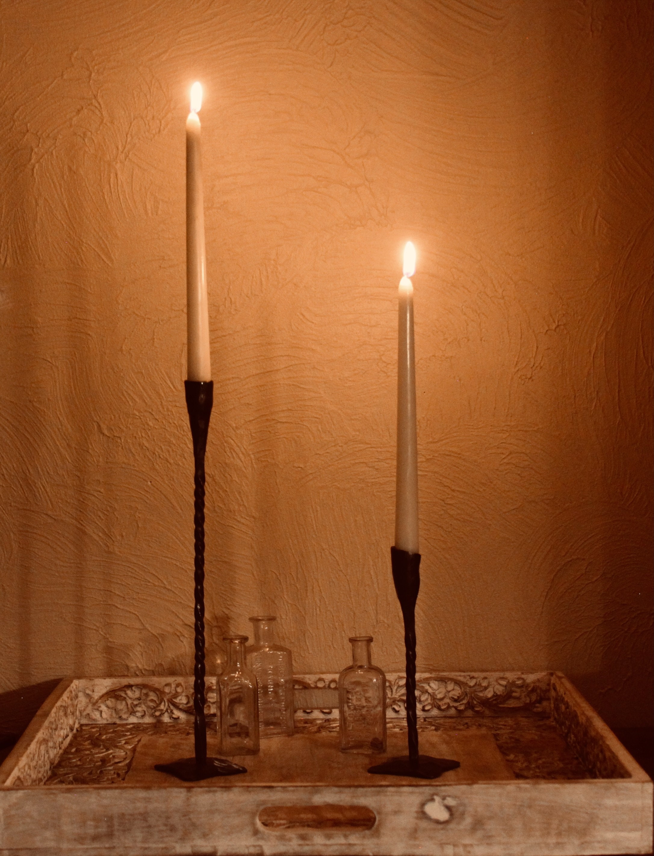 Hand Forged Candlestick Set - Etsy