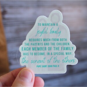 Joyful Family (holy Family) Sticker (for Water Bottles, Journals, Mugs ...