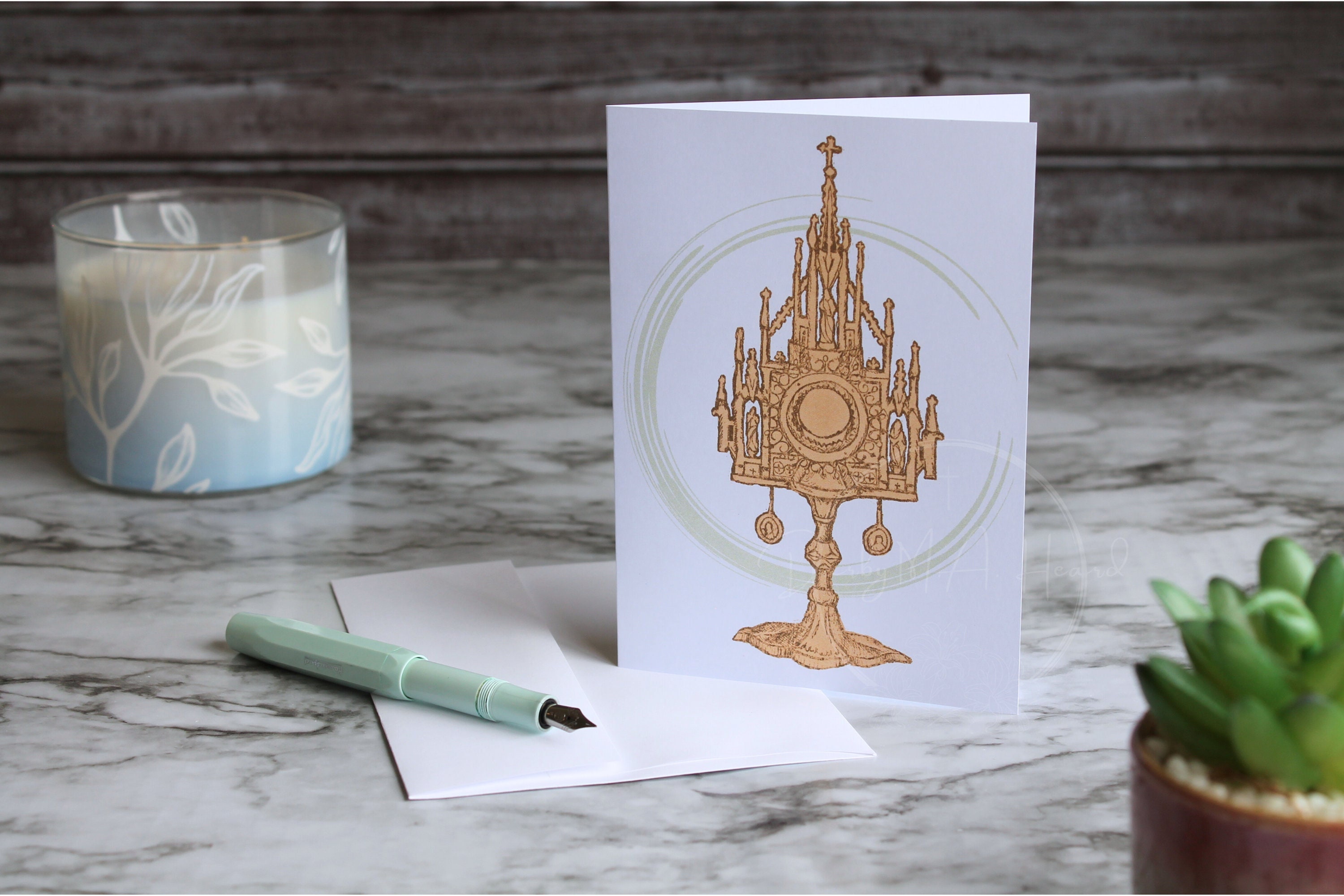Eucharistic Monstrance Greeting Card, Bookmark, and Holy Card (A6 Cards ...