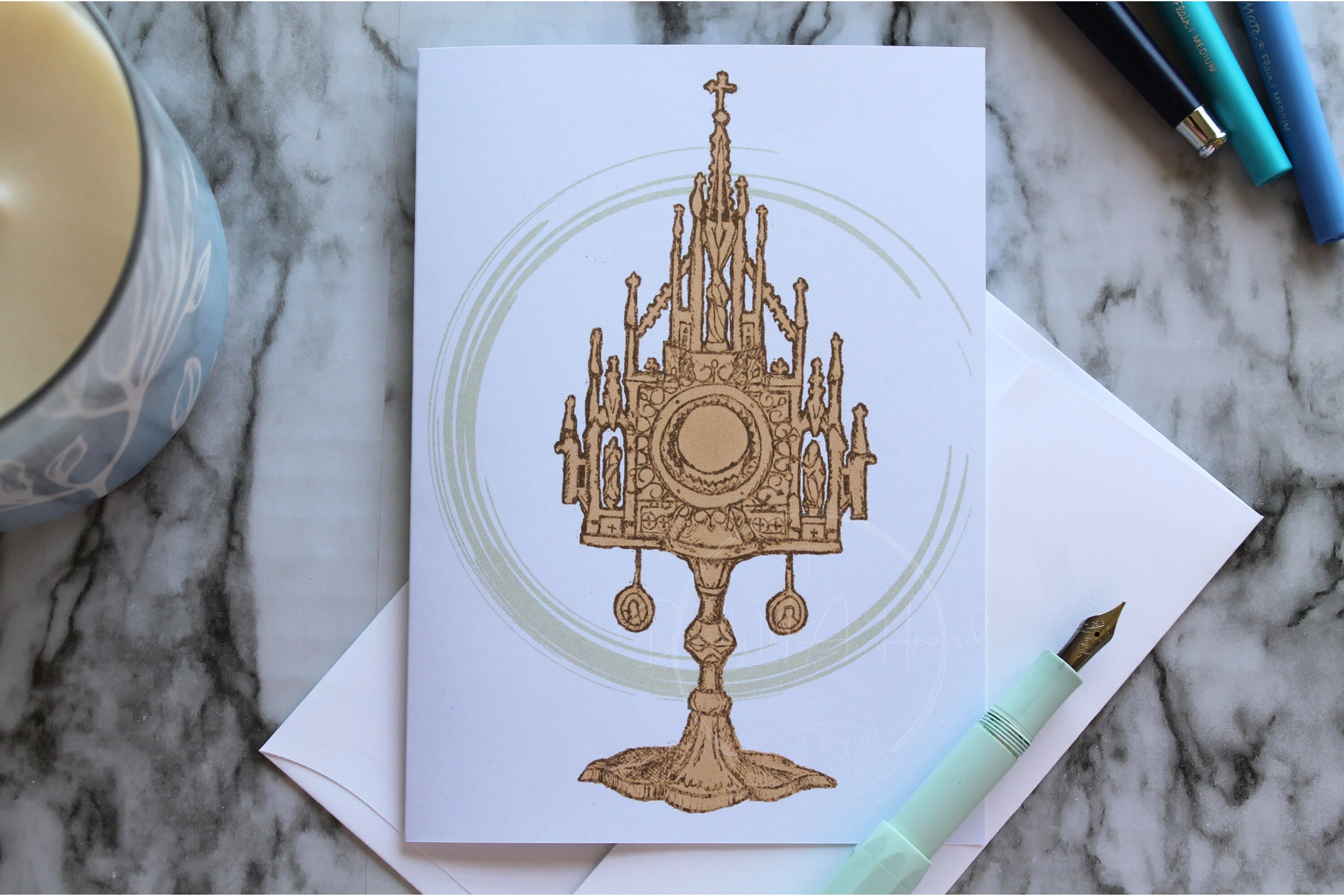 Eucharistic Monstrance Greeting Card, Bookmark, and Holy Card (A6 Cards ...