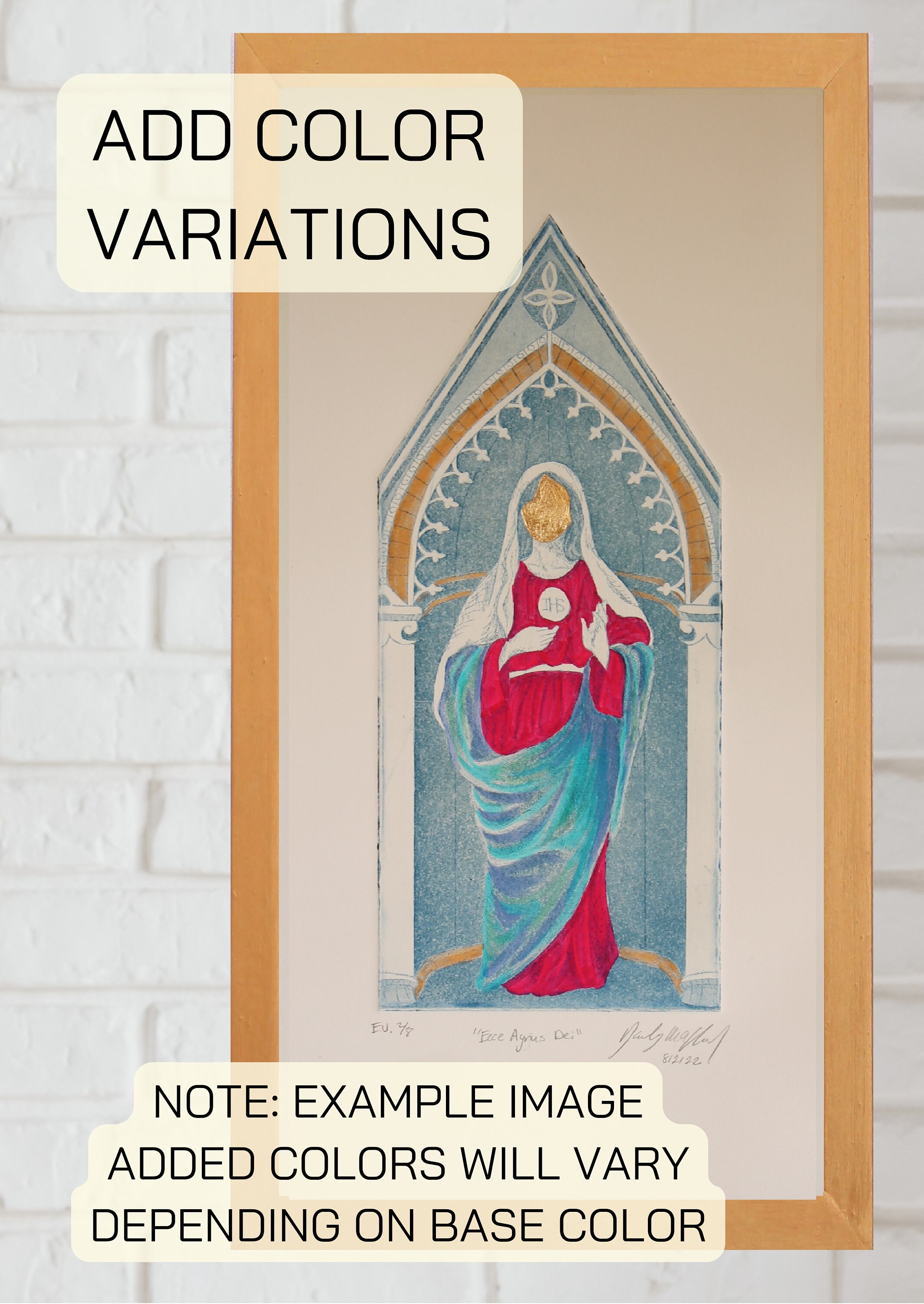 Ecce Agnus Dei (handmade Catholic Etching Artwork of Our Lady of the ...