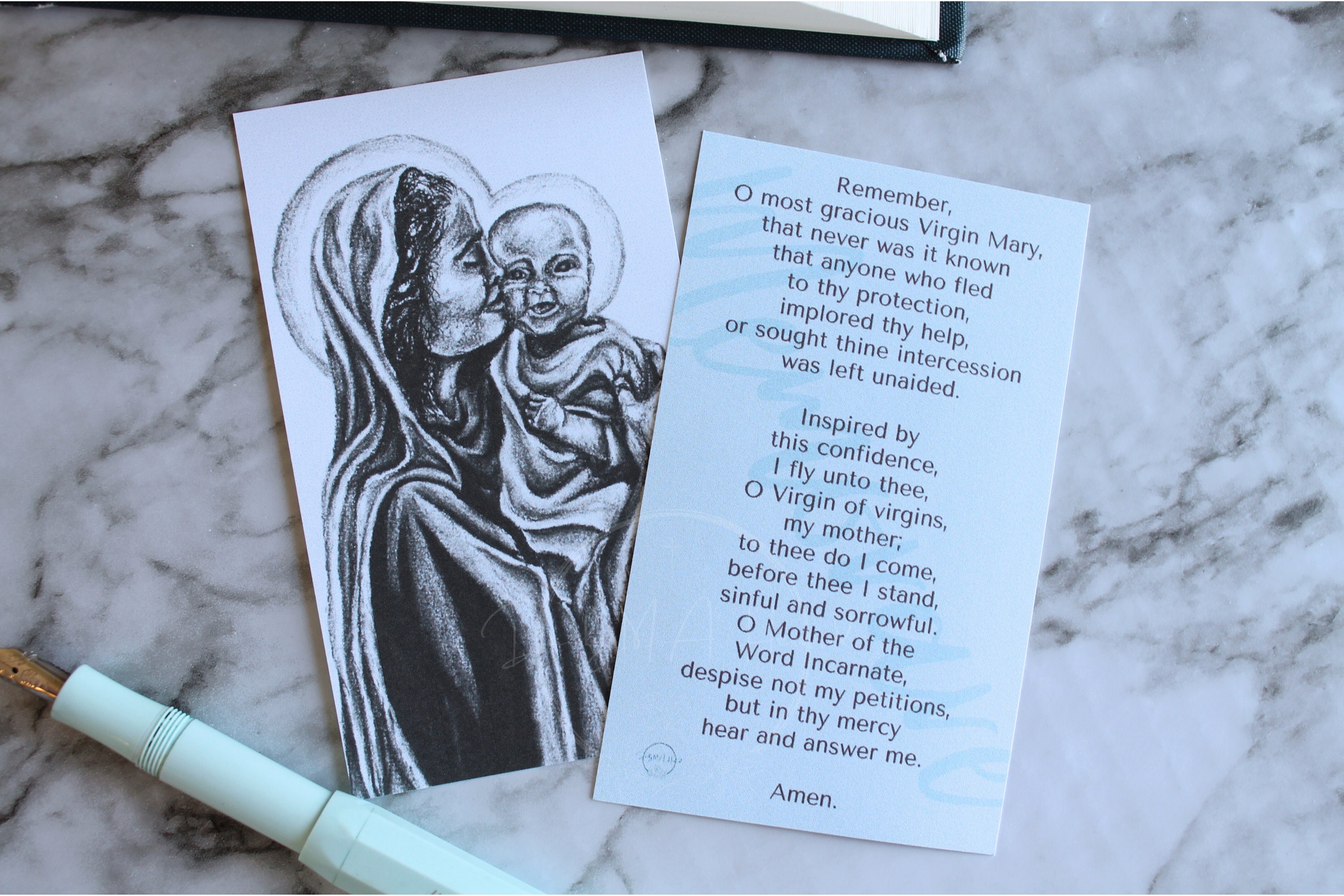 Madonna and Child Greeting Card, Reproduction, and Holy Card With ...