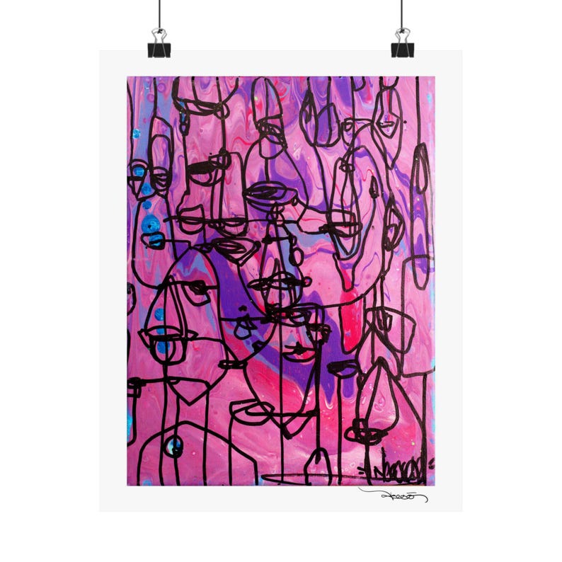 Original Abstract Colorful Line Art Print 11"x14" - Etsy