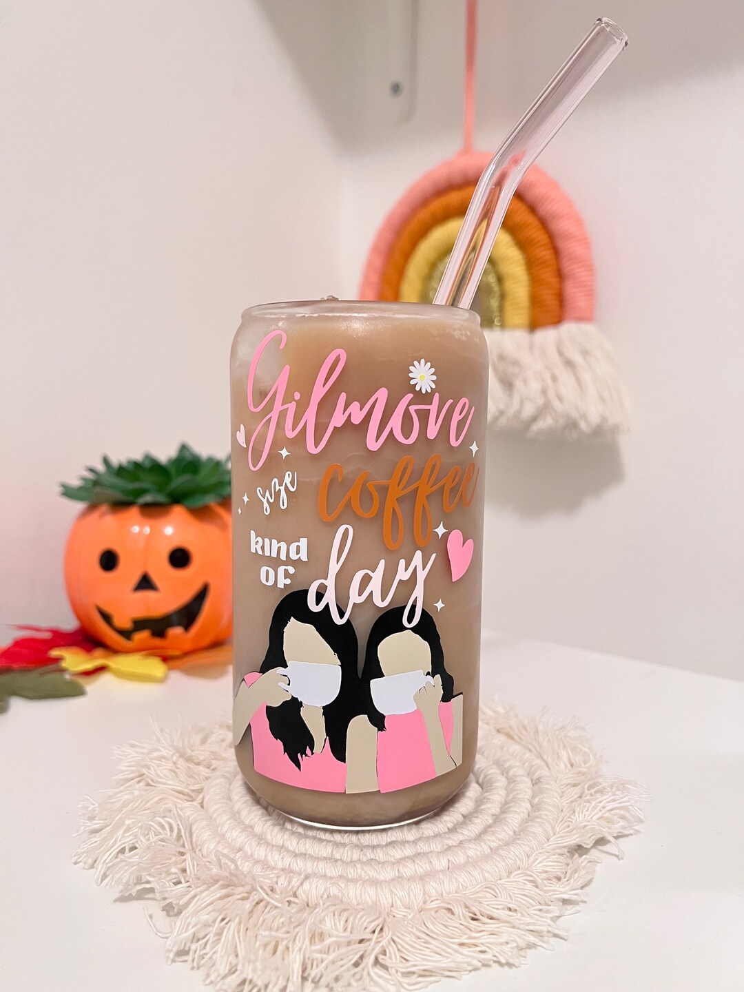 Gilmore Girls Glass Cup, Fall Glass Cup, Fall Gift for Her, Girlmore ...