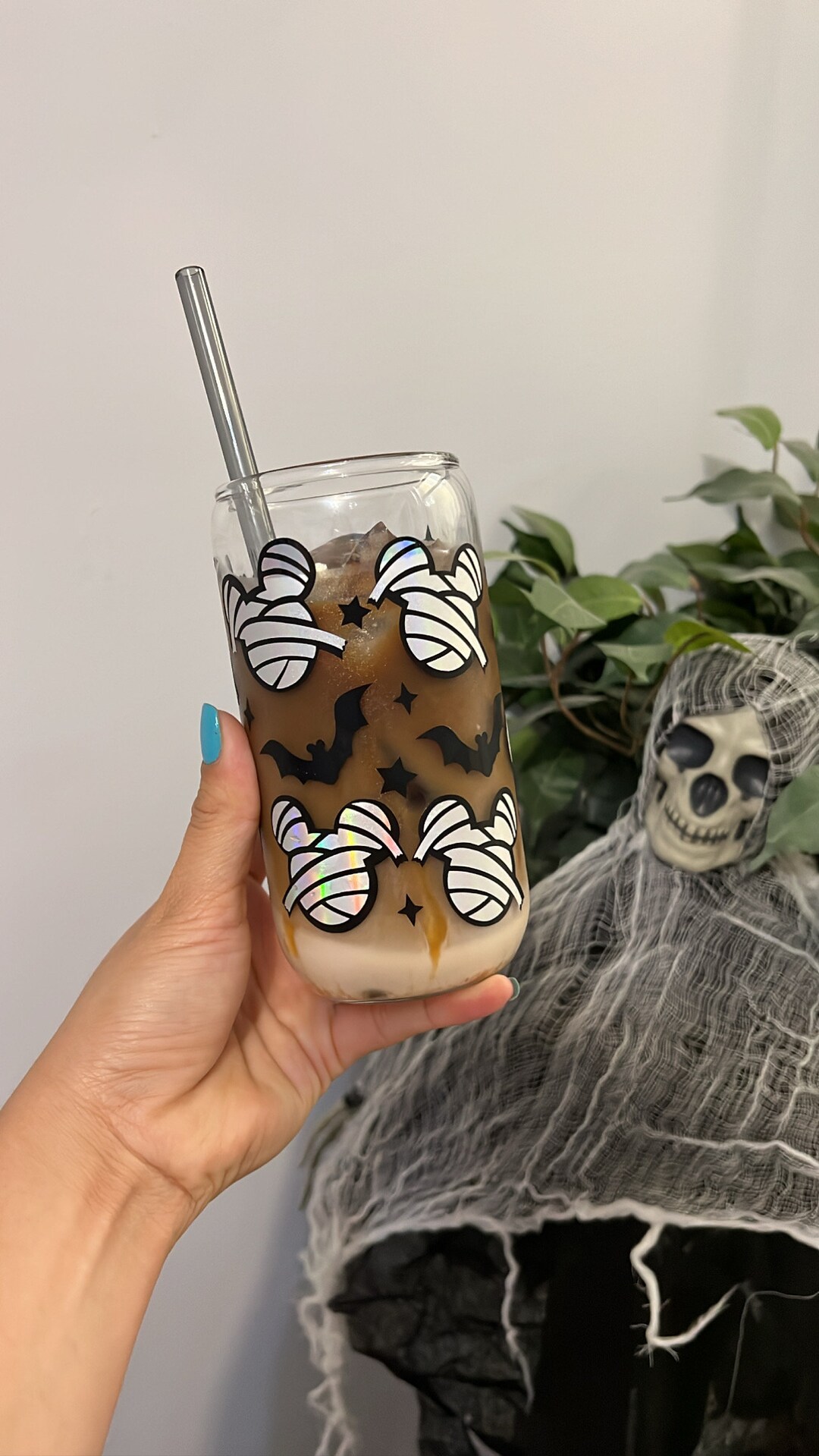 Mouse Mummy Glass Cup Mickey Mouse Halloween Glass Cup - Etsy