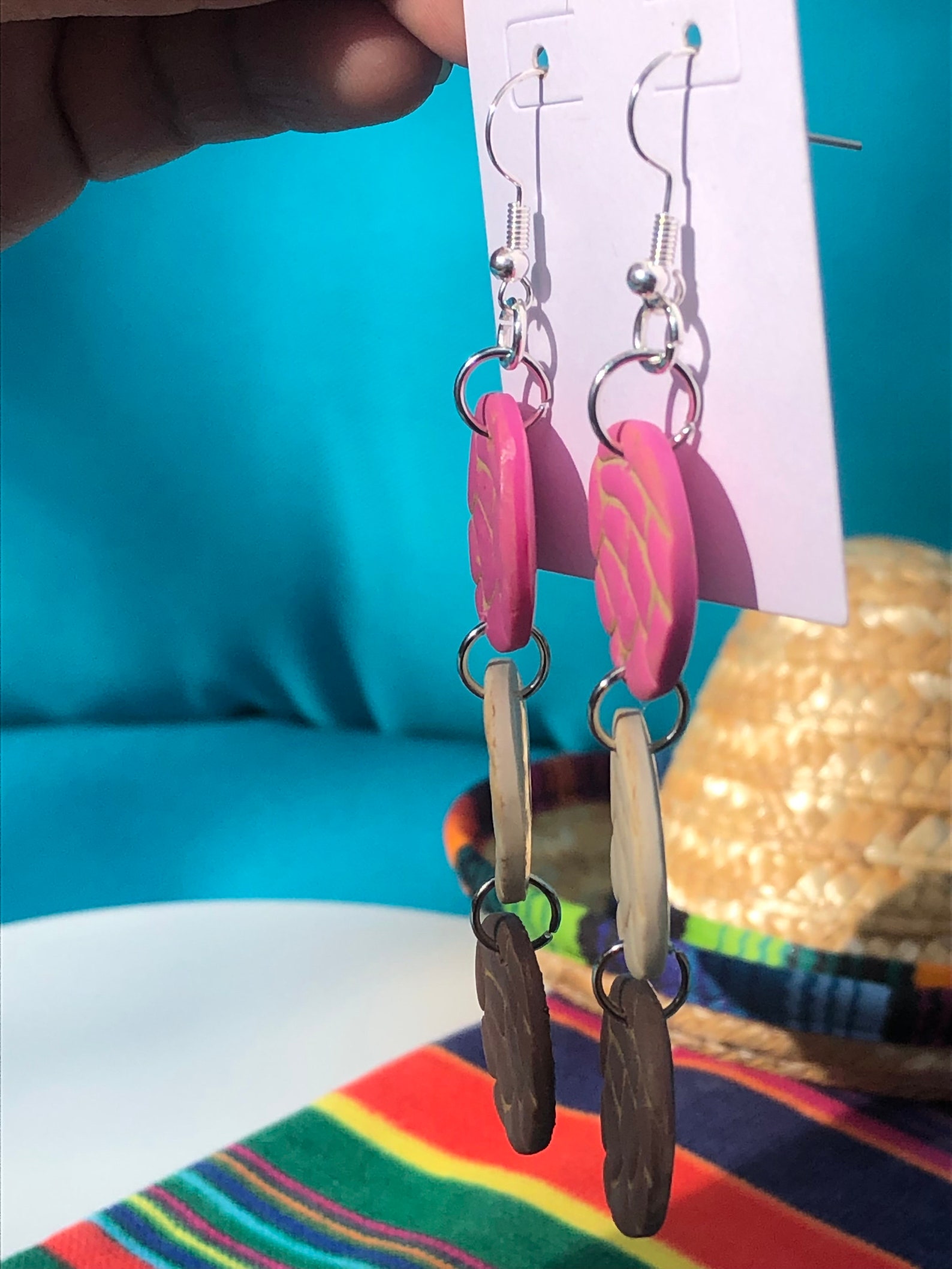 Concha Earrings, Concha Clay Dangles, Mexican Sweet Bread Earrings ...
