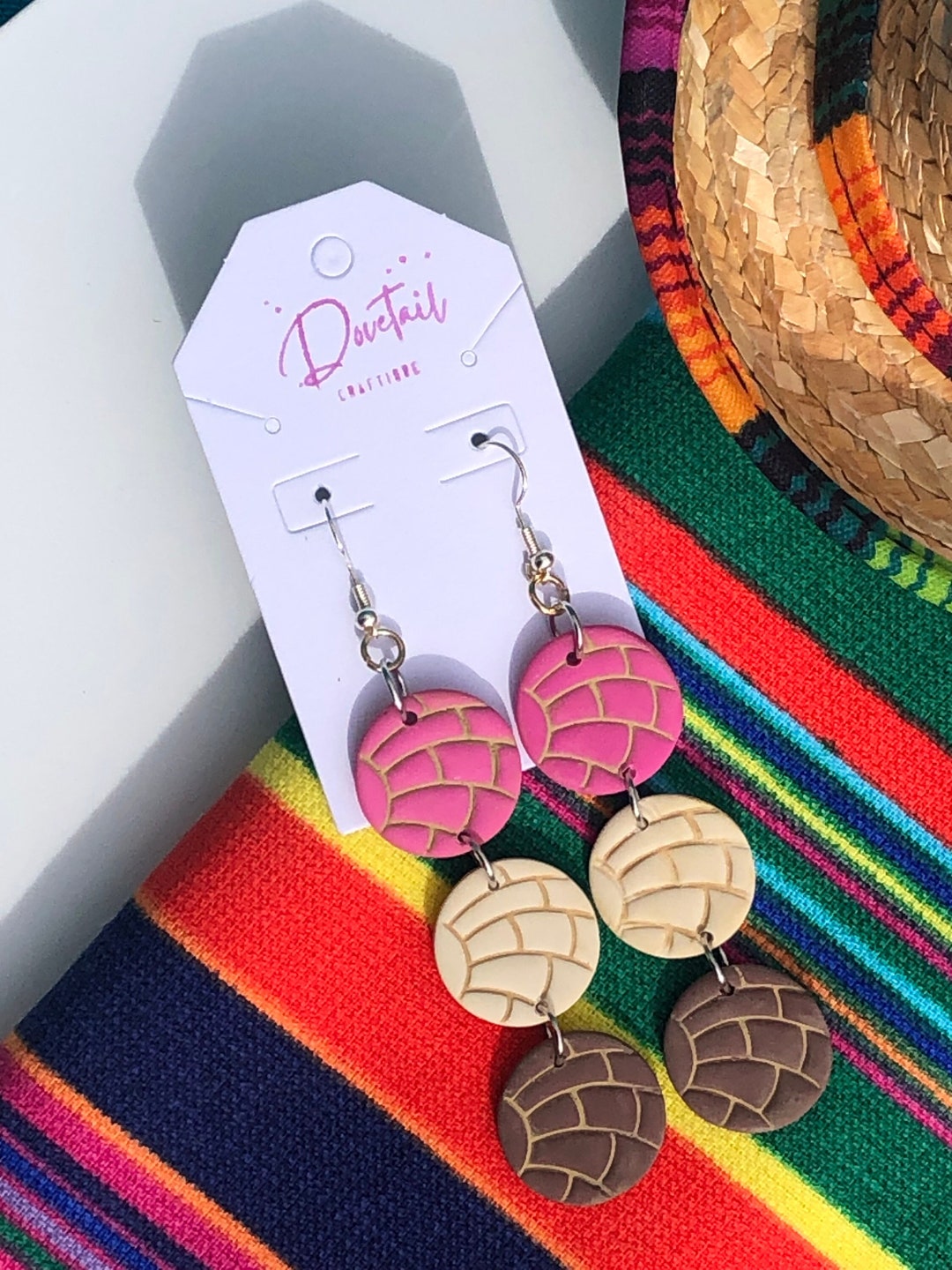 Concha Earrings, Concha Clay Dangles, Mexican Sweet Bread Earrings ...