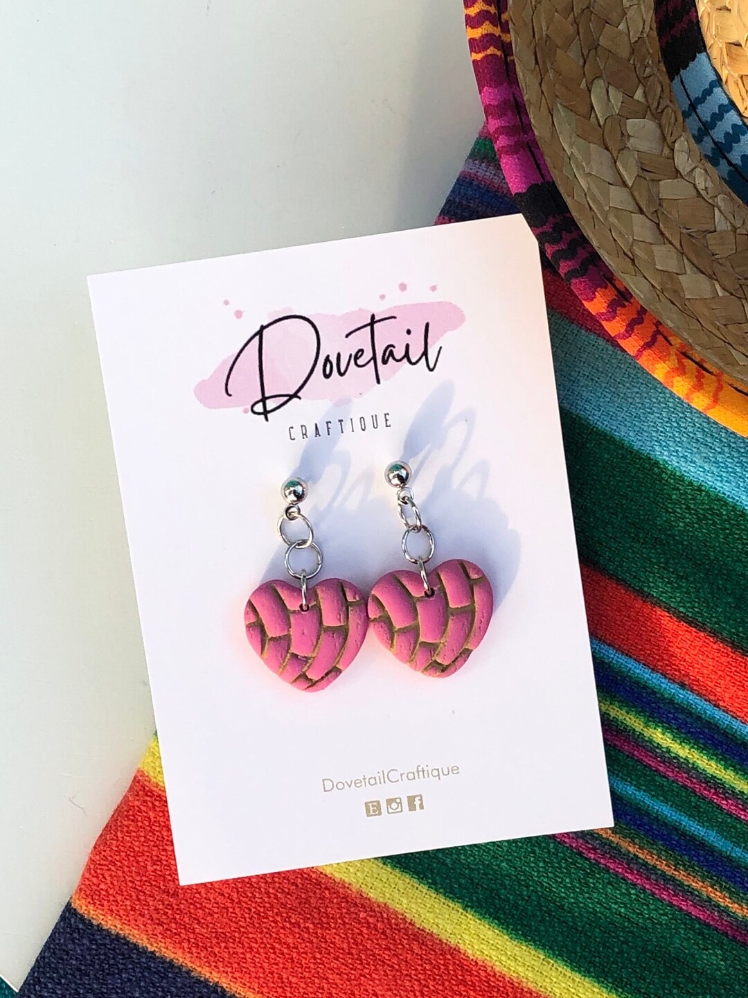 Concha Earrings in Hearts, Valentine’s Day Conchas, Mexican Sweet Bread ...
