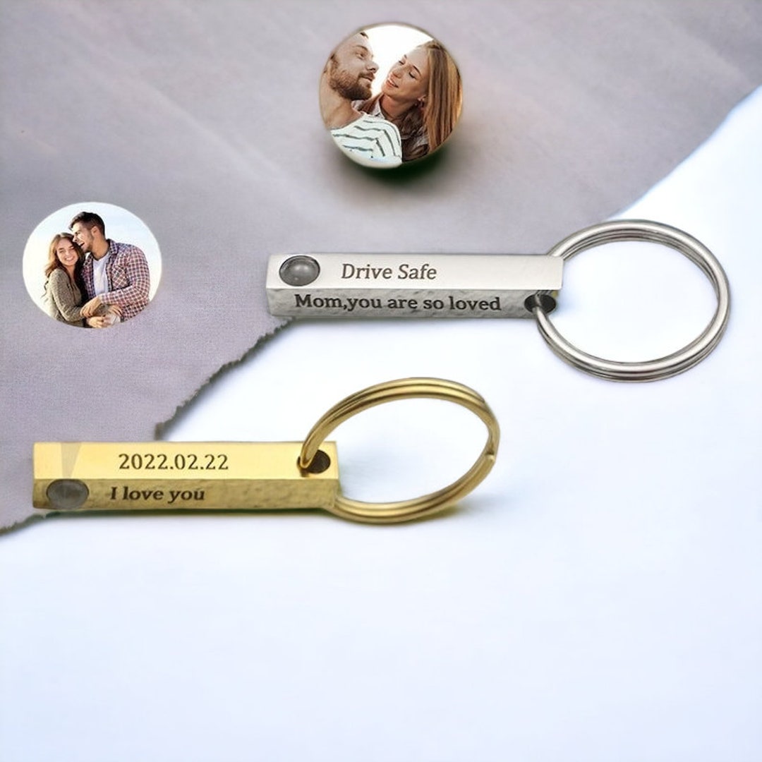 Photo Projection Keychain Bar, Projection Keyring Bar, Memorial Gift ...