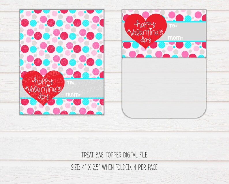 Printable Valentine's Day Bag Toppers, Play Dough Valentine Bag Topper ...