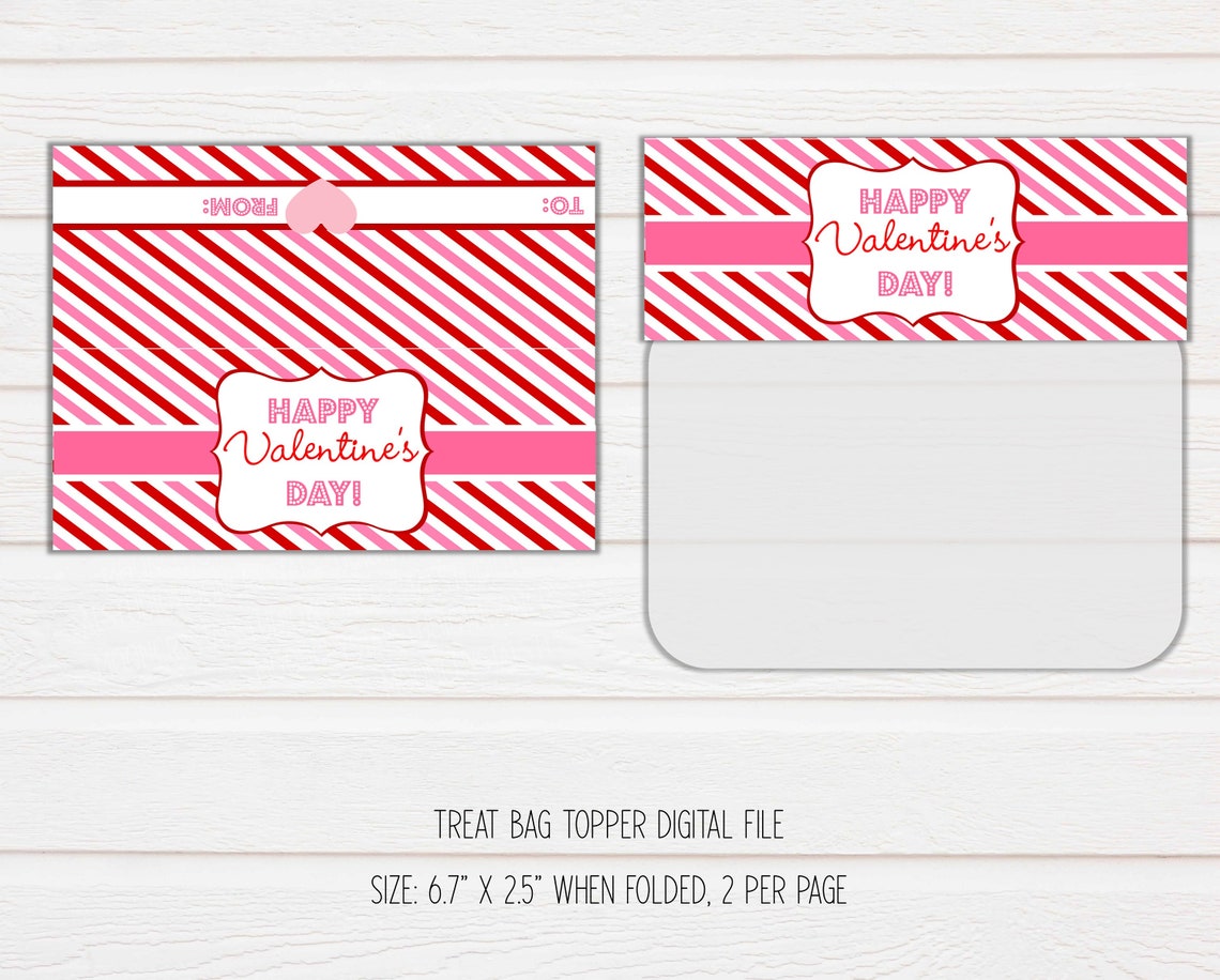Valentine's Day Printable Bag Toppers, Printable Valentine Treat Labels ...