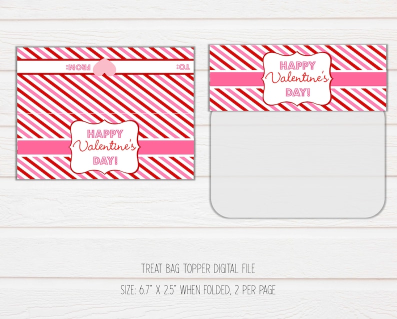 Valentine's Day Printable Bag Toppers, Printable Valentine Treat Labels ...