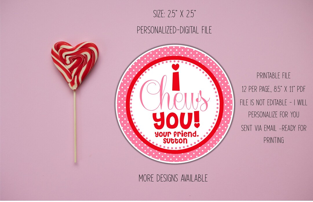 Gumball Valentines, I Chews You Valentine Stickers, Printable Valentine ...