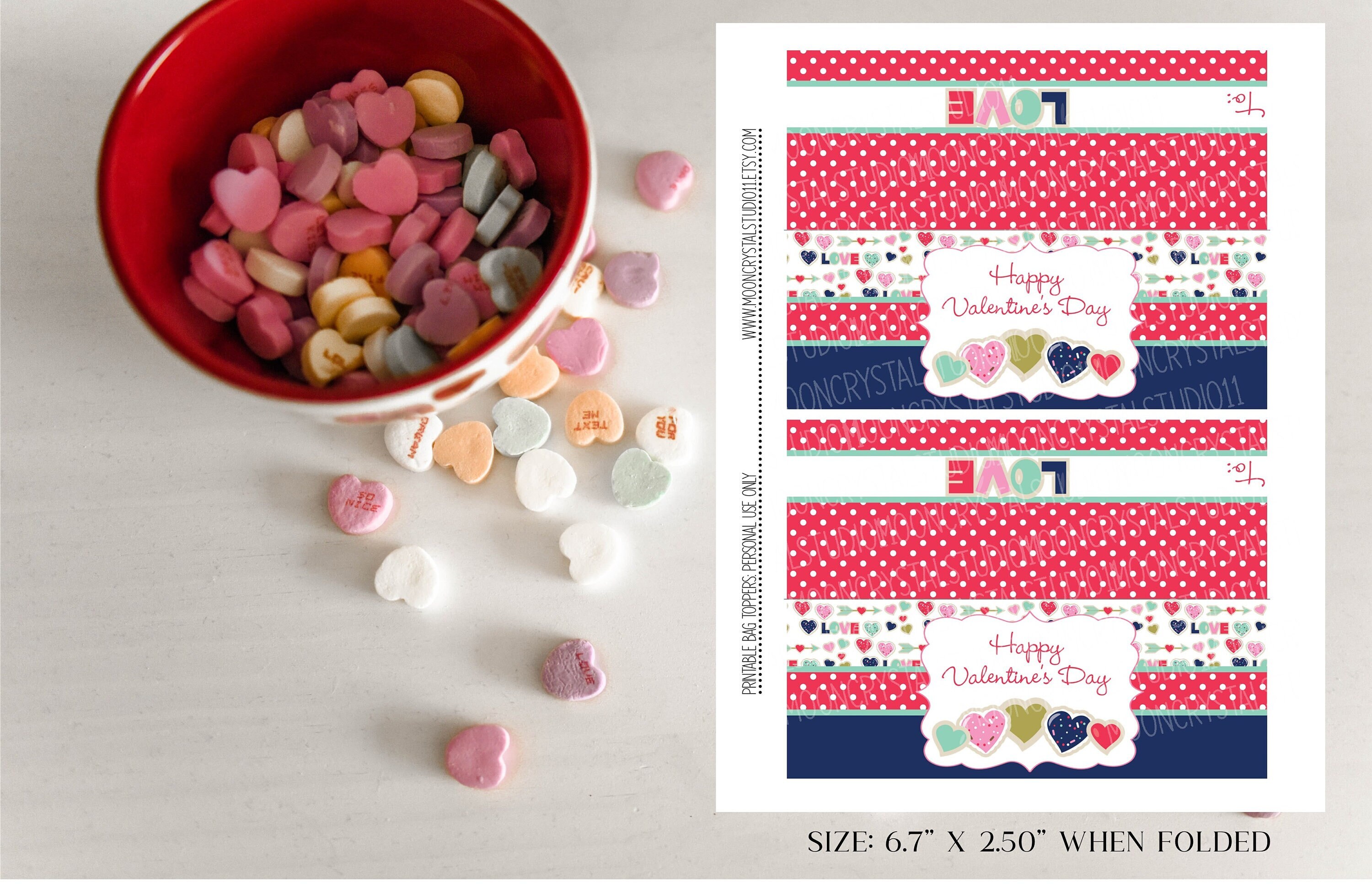 Valentine's Day Printable Bag Toppers, Printable Valentine Treat Labels ...