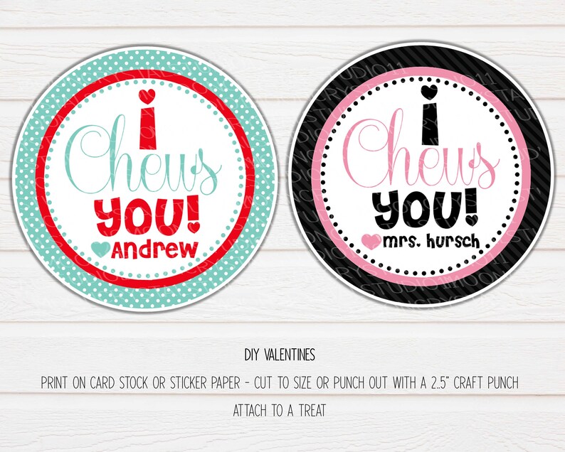 I Chews You Valentine Stickers, Printable Valentine Cards for Kids ...