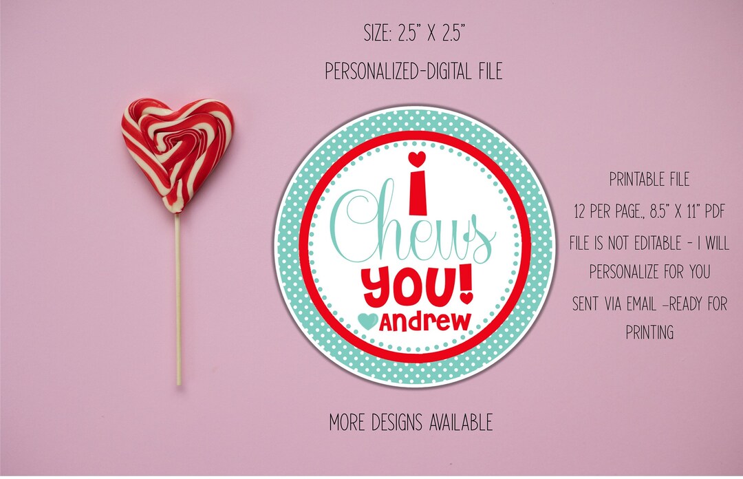 I Chews You Valentine Stickers, Printable Valentine Cards for Kids ...
