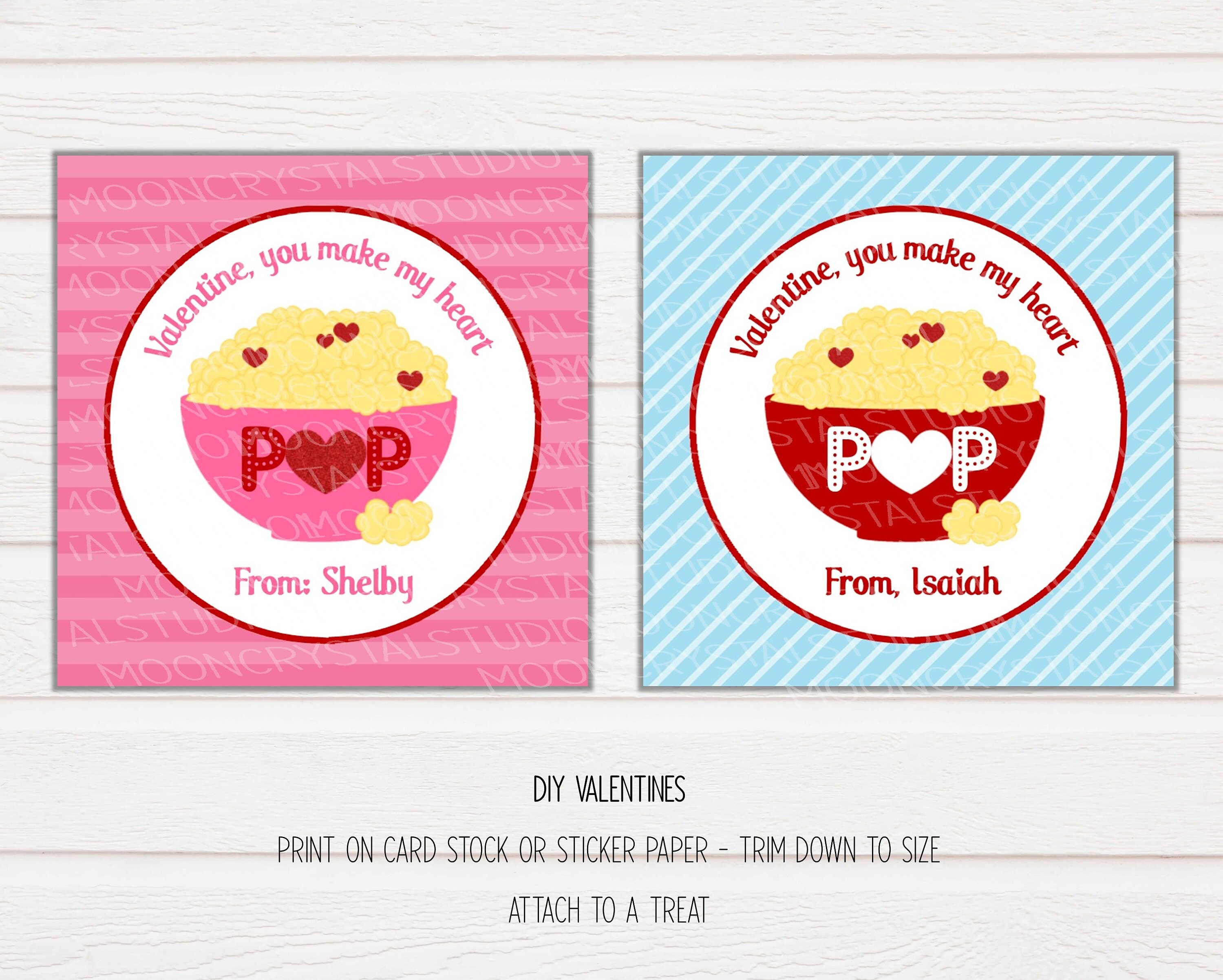 Printable Valentine Favor Tags, Printable Valentine Stickers, You Make ...