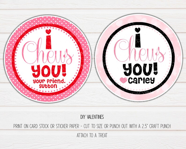 Gumball Valentines, I Chews You Valentine Stickers, Printable Valentine ...