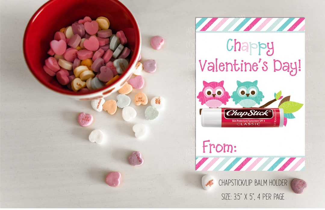 Chappy Valentines Day, Pink and Blue Owl Valentine Card, Valentine ...