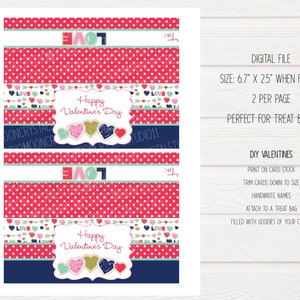 Valentine's Day Printable Bag Toppers, Printable Valentine Treat Labels ...