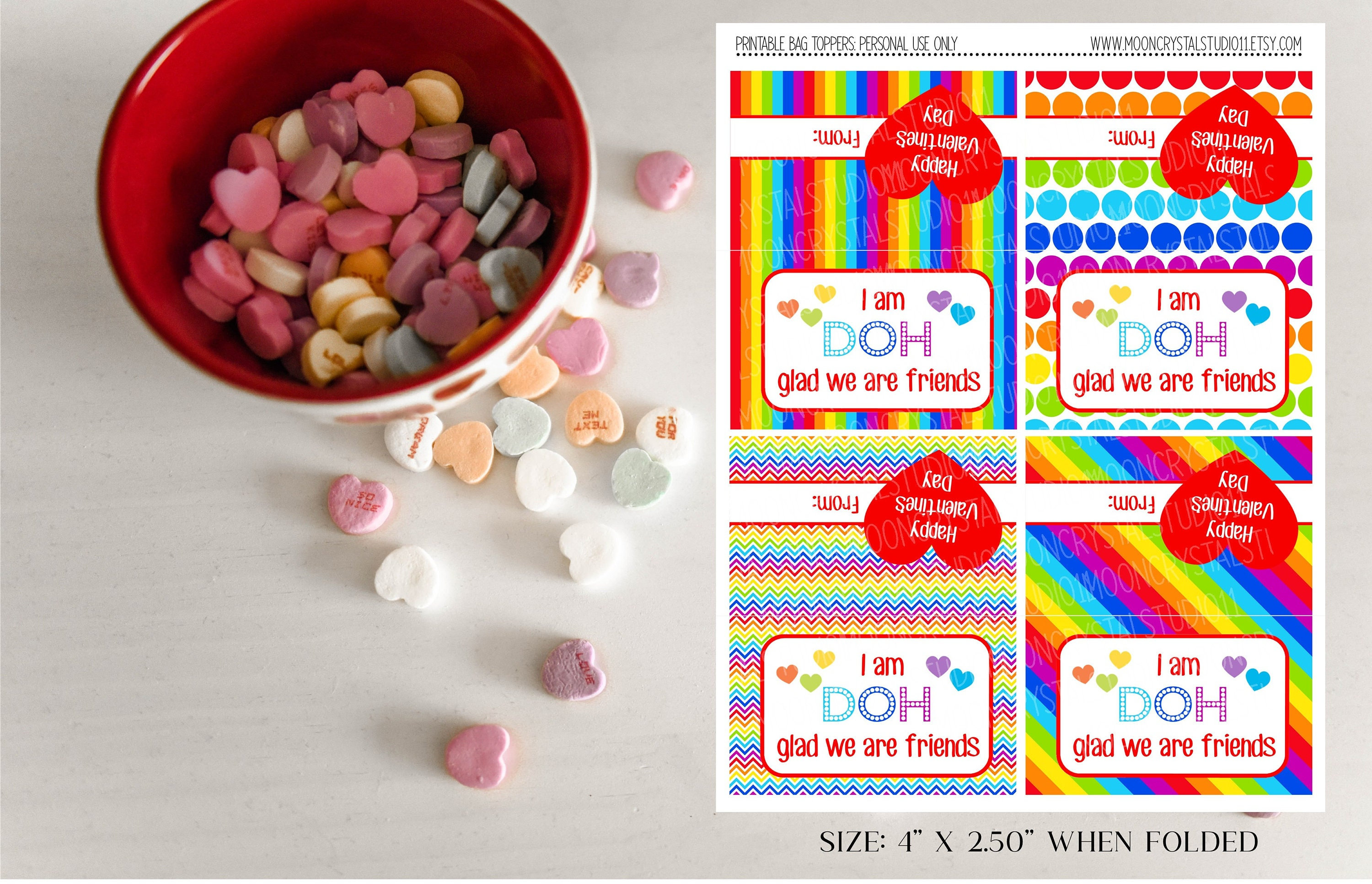 Printable Valentine's Day Bag Toppers, Play Dough Valentine Bag Topper ...