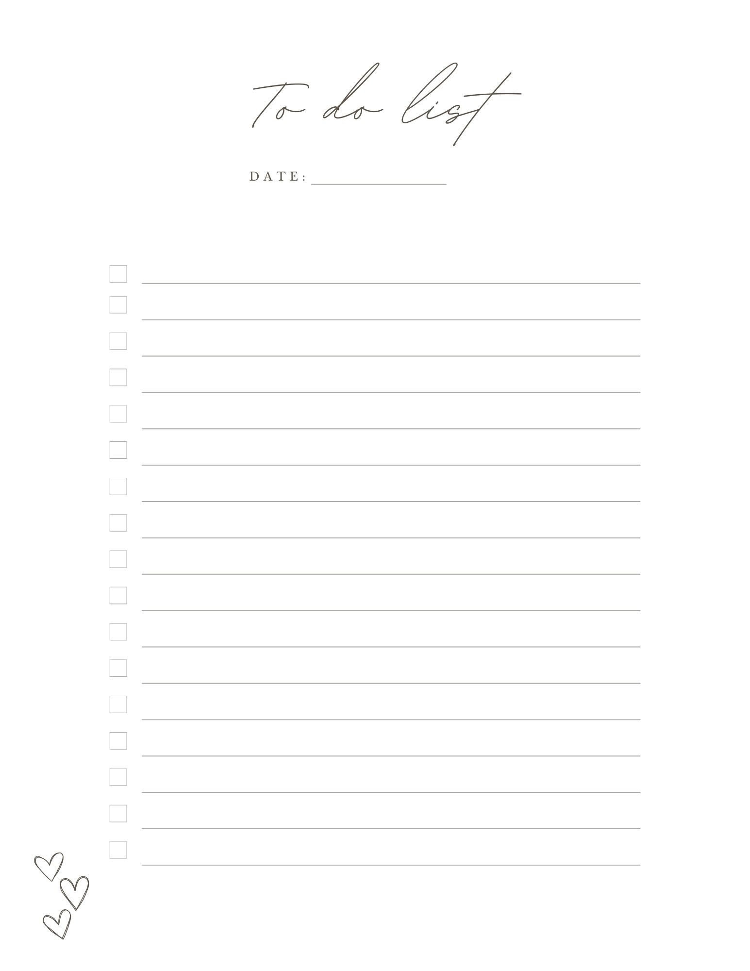 To Do List Printable, Instant Download, Simple List, Minimalist to Do ...