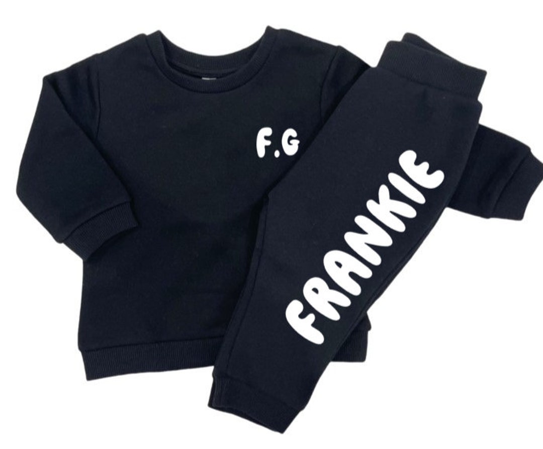 Personalised Kids Tracksuit Set, Custom Name Sweatshirt & Pants for ...