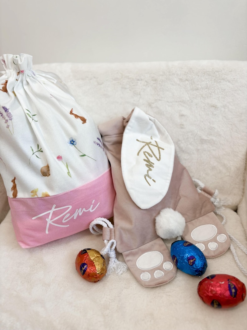 Personalised Velvet Easter Bunny Backpack With Gold Glitter Name - Etsy ...