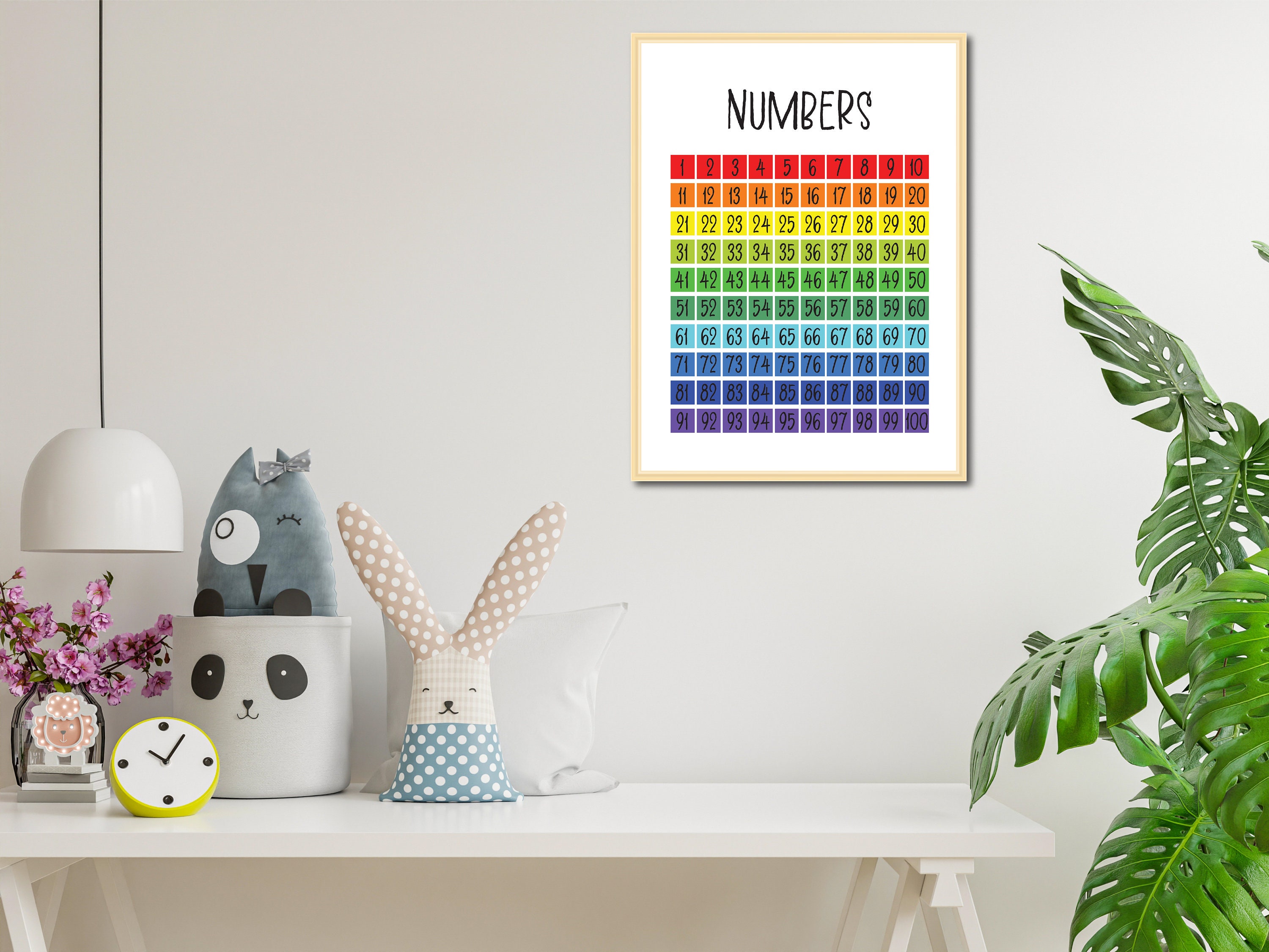 Count to 100 Printable, Preschool Poster, Educational Wall Art ...