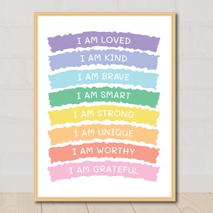 Kids Room Decor, Affirmations for Kids, Motivational Art, Kids Room ...