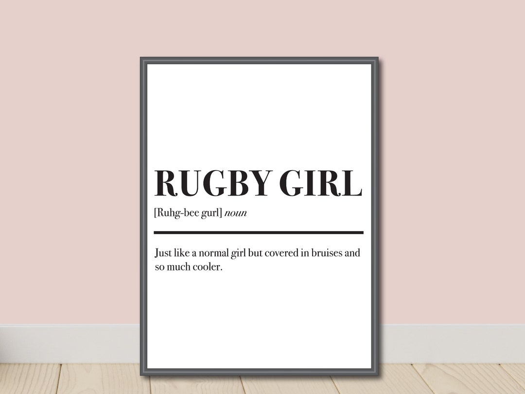 Rugby Girl Print, Definition Poster, Minimalist Wall Art, Rugby Girl ...