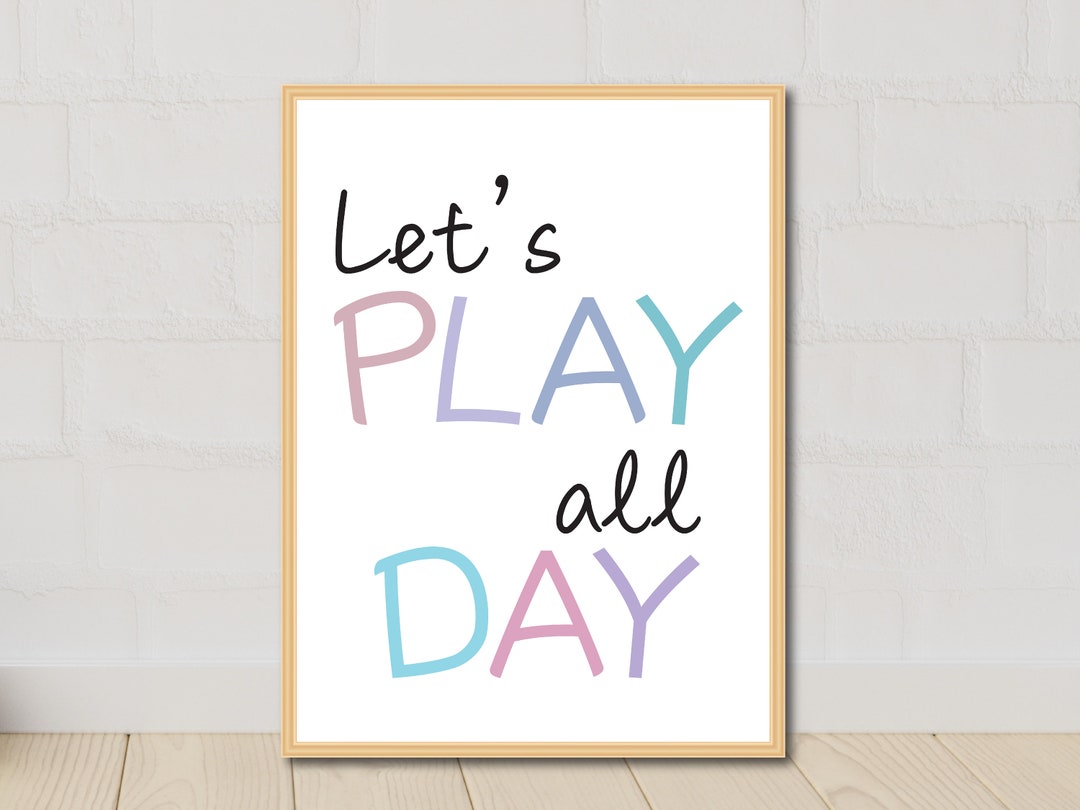 Playroom Wall Decor, Kids Room Poster, Classroom Decor, Lets Play All ...