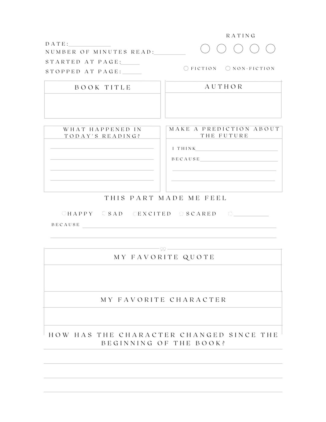 Kids Reading Log, Book Log, Daily Reading Log for Kids, Reading Journal ...