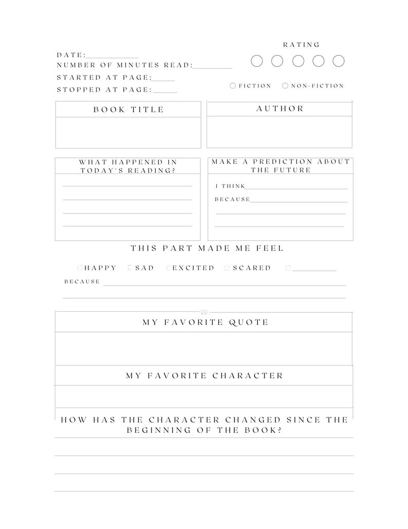 Kids Reading Log, Book Log, Daily Reading Log for Kids, Reading Journal ...