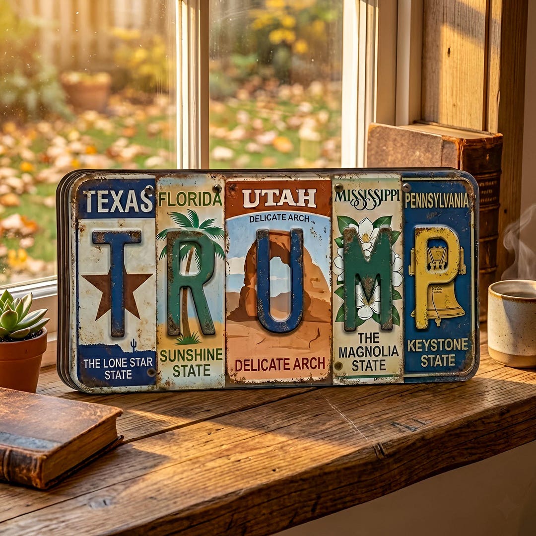 Personalized License Plate Wooden Block Sign, Custom Name Vintage State ...