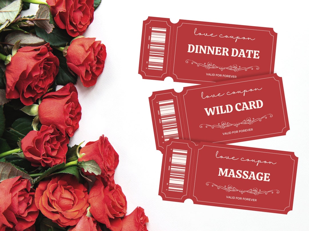 Printable Customizable Retro Red Coupons Template by Sundayminimalism ...