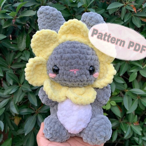 Crochet Flower Bunny Plushie PATTERN PDF - Etsy