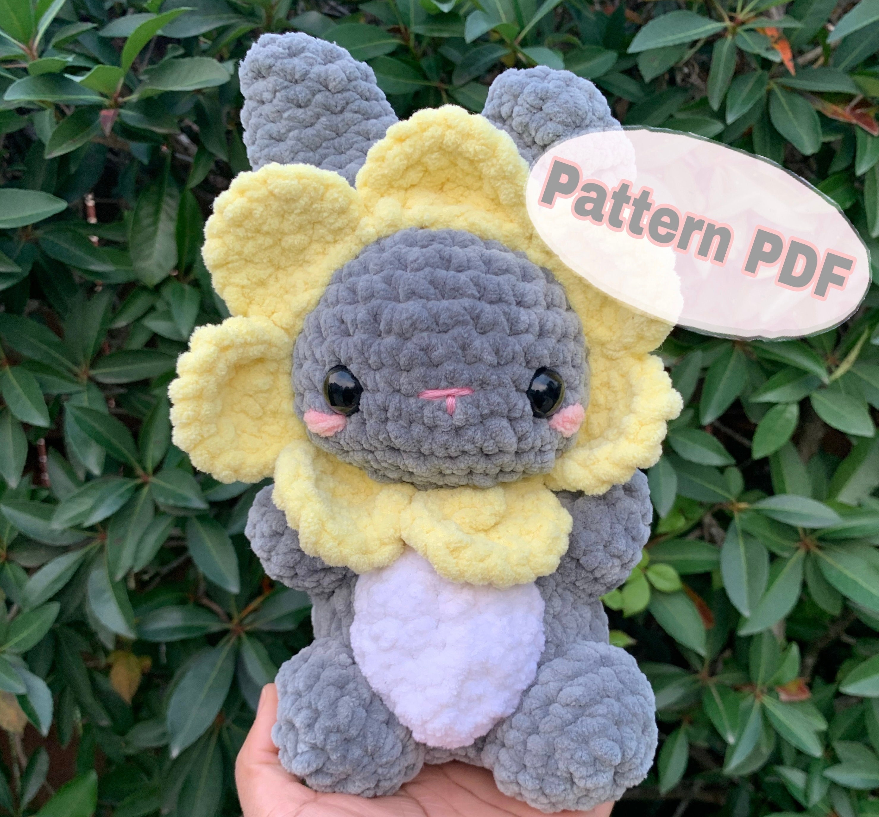 Crochet Flower Bunny Plushie PATTERN PDF - Etsy