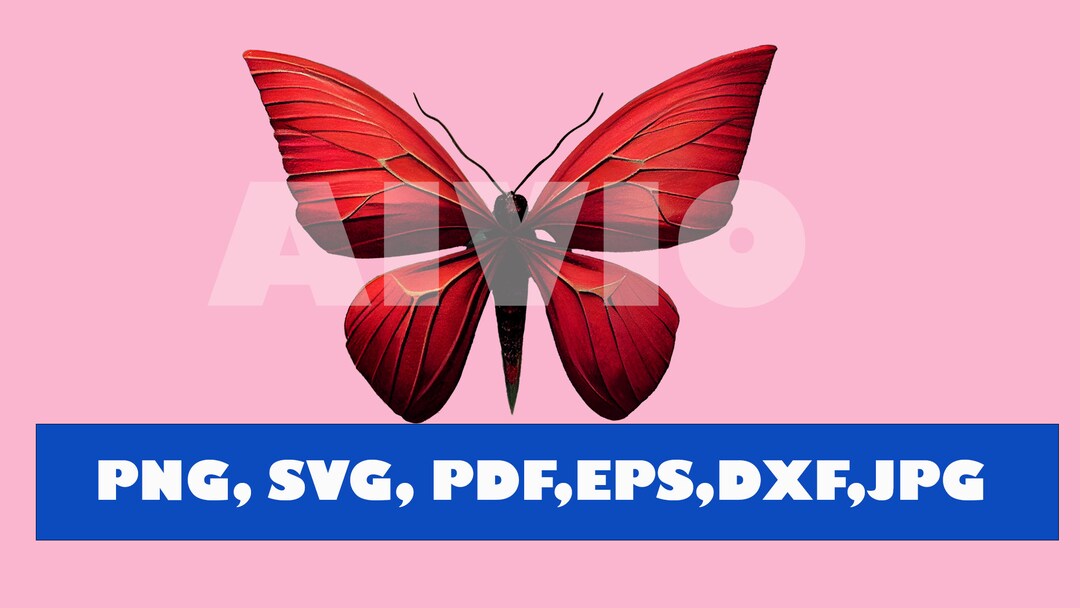 Red Butterfly Clip Art, SVG,PNG,PDF - Etsy